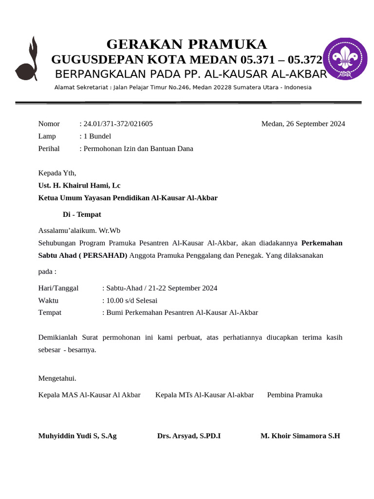 Surat Izin Persami | PDF