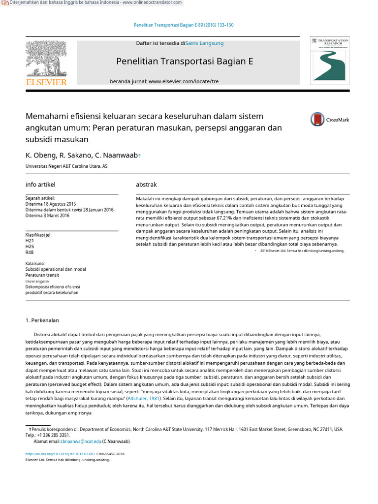 Penelitian Transportasi Bagian E | PDF
