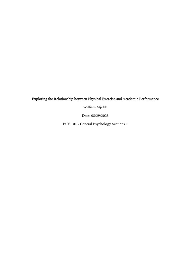 PSY101 Assignment 1 | PDF