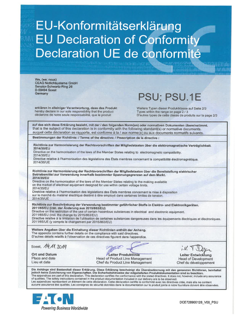 Eaton Ceag El Cps Ce 128 PSU | PDF