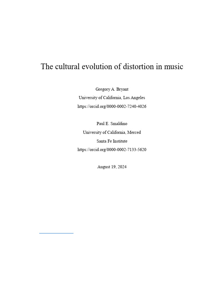 Cultural Evol Distortion FINAL 2 | PDF | Evolution