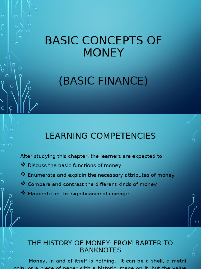 Basic Concept of Money | PDF