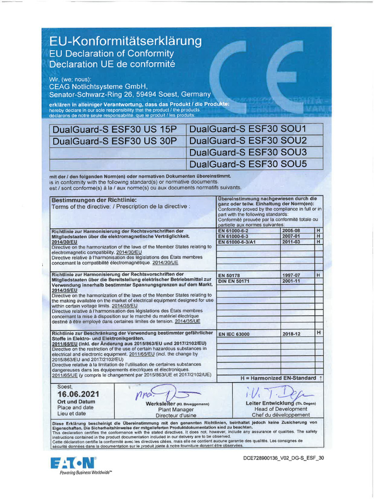 Eaton Ceag El Cps Ce 136 DG S ESF30 | PDF