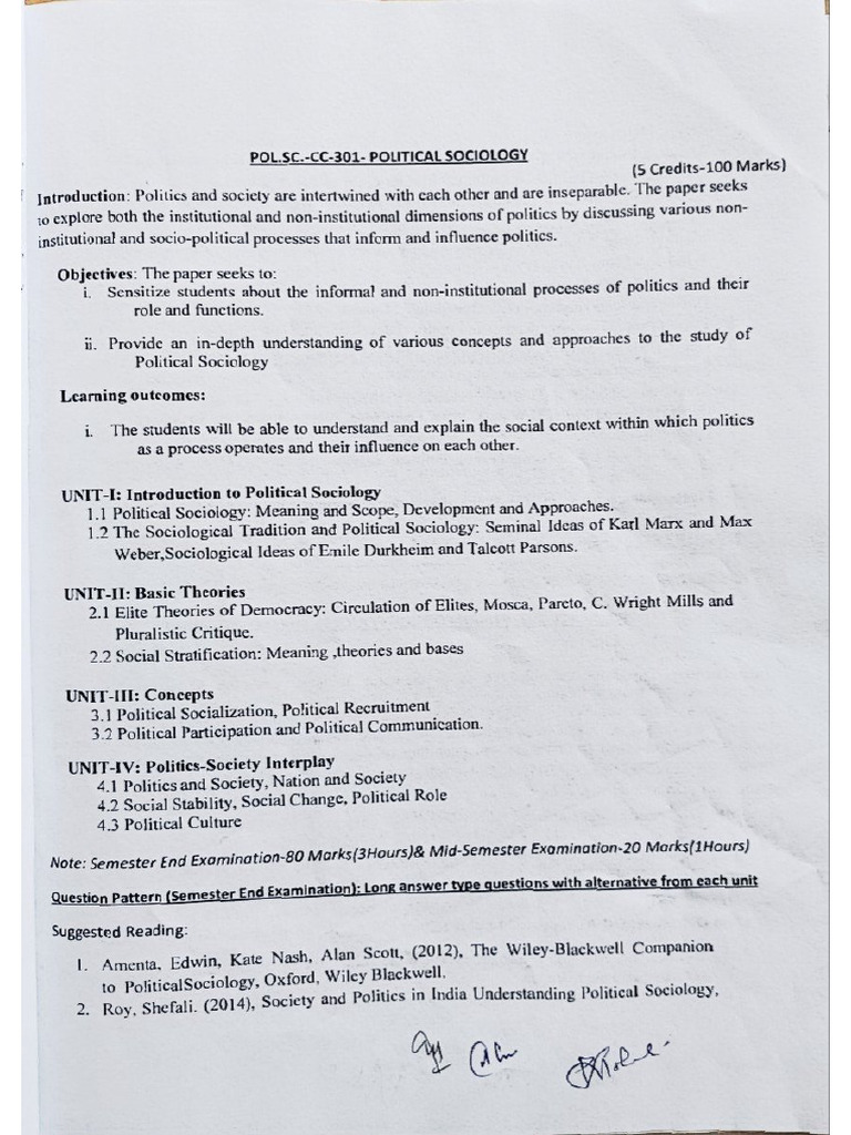 Political Syllabus | PDF