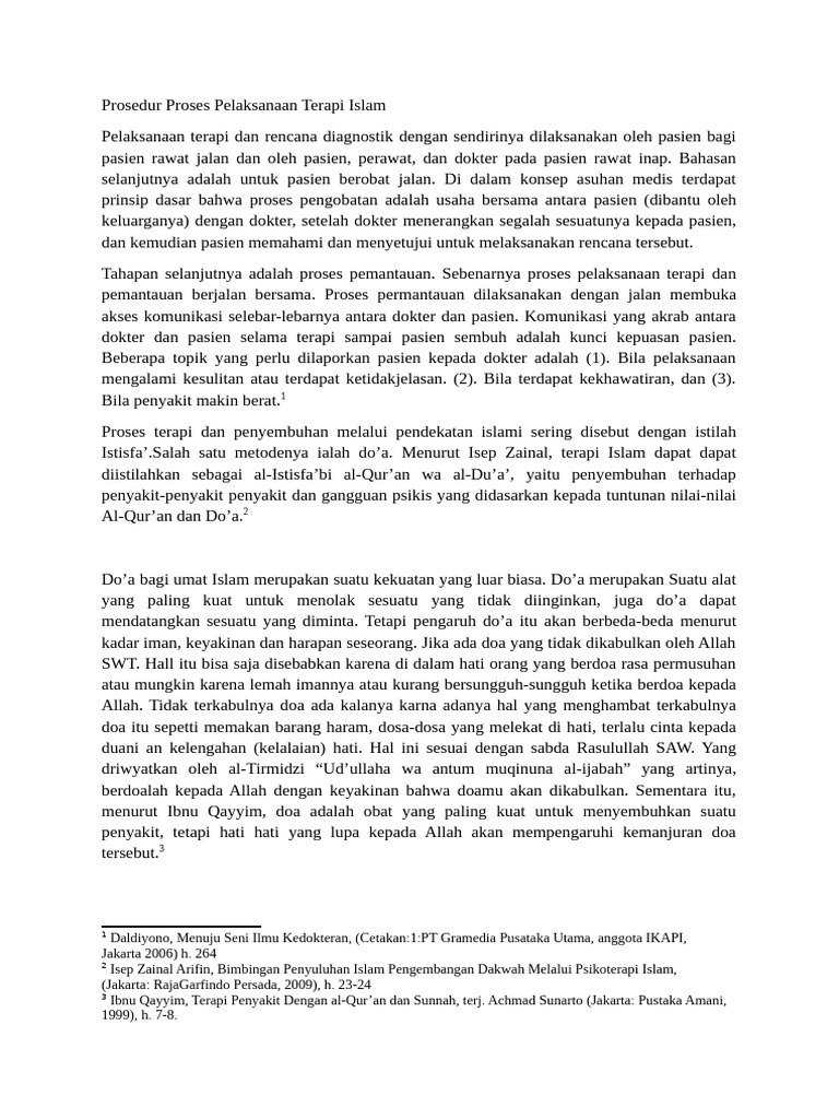 Materi Prosedur Terapi Islam | PDF