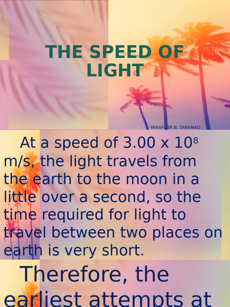 The Speed of Light | PDF