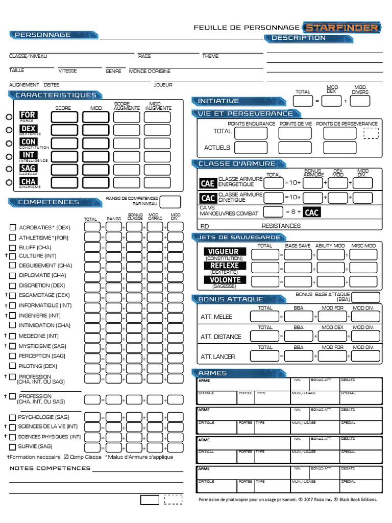 SF-ficheperso Editable Singleline | PDF