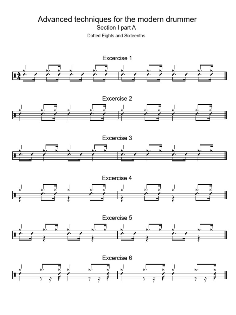 01 Advanced techniques for the modern drummer Section I Part A | PDF