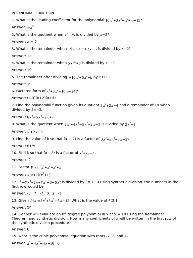 POLYNOMIAL-FUNCTION Durin | PDF