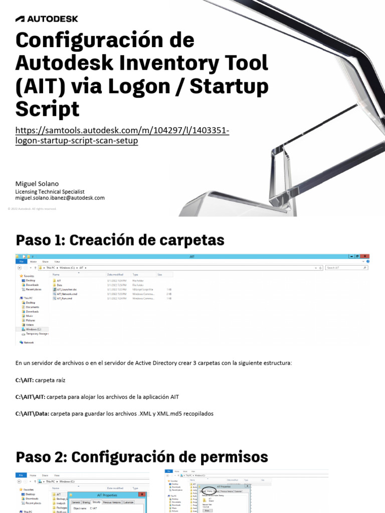 Autodesk Inventory Tool (AIT) Presentation Spanish - Configuracion de AIT Via Logon Startup ...