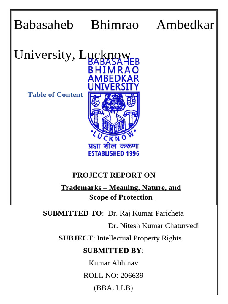 Trademarks - Meaning, Nature, and Scope of Protection IPR | PDF