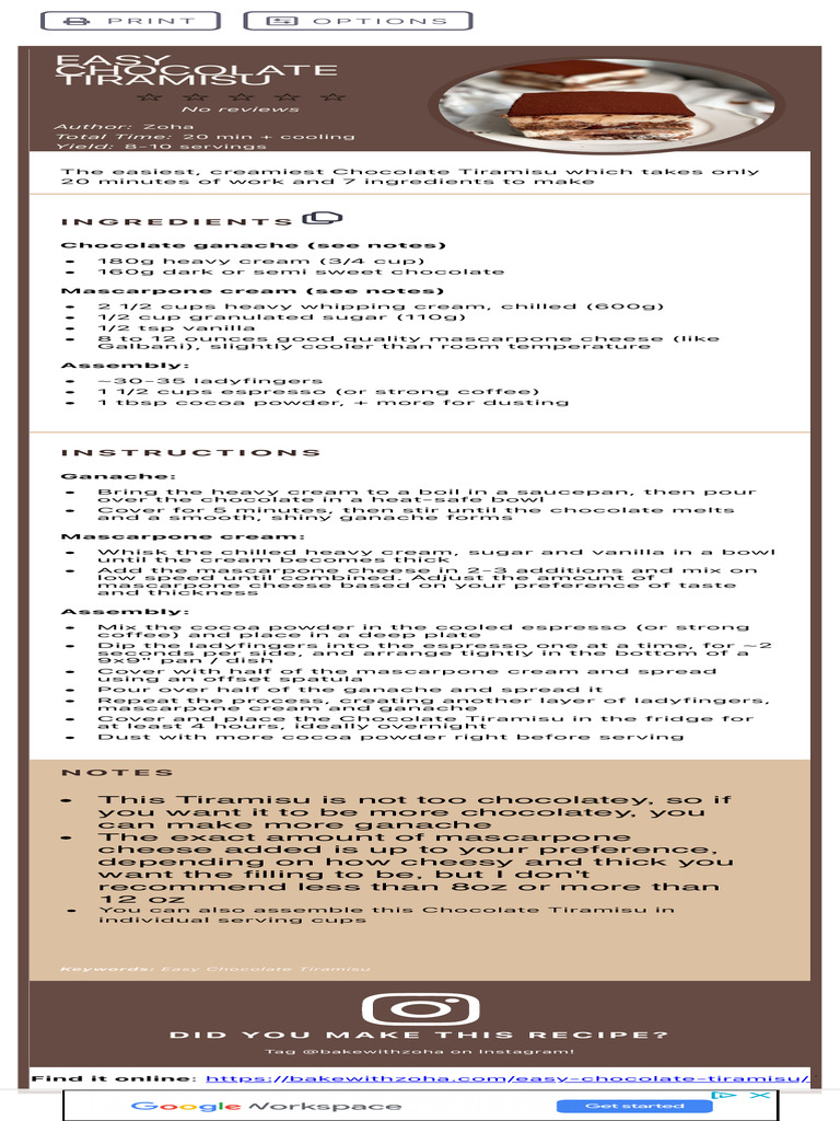 Easy Chocolate Tiramisu - BAKE WITH ZOHA | PDF