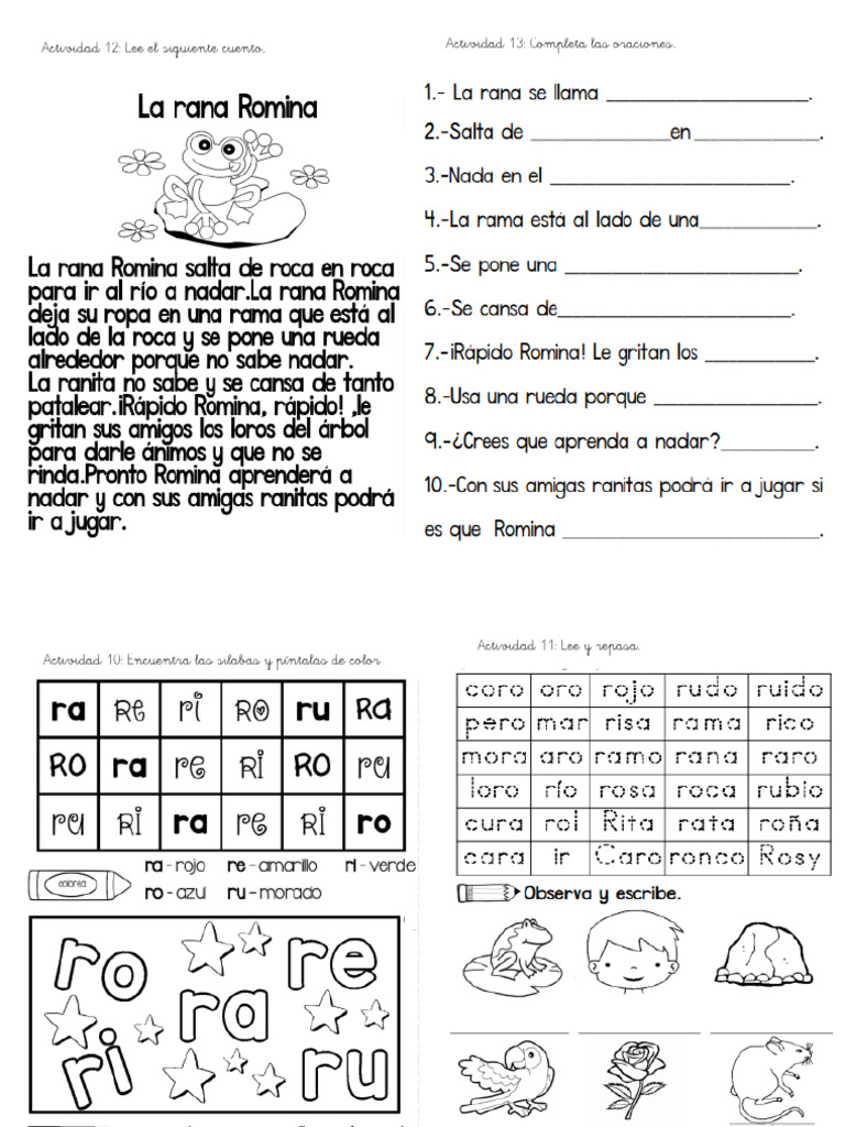 Actividades Letra R | PDF