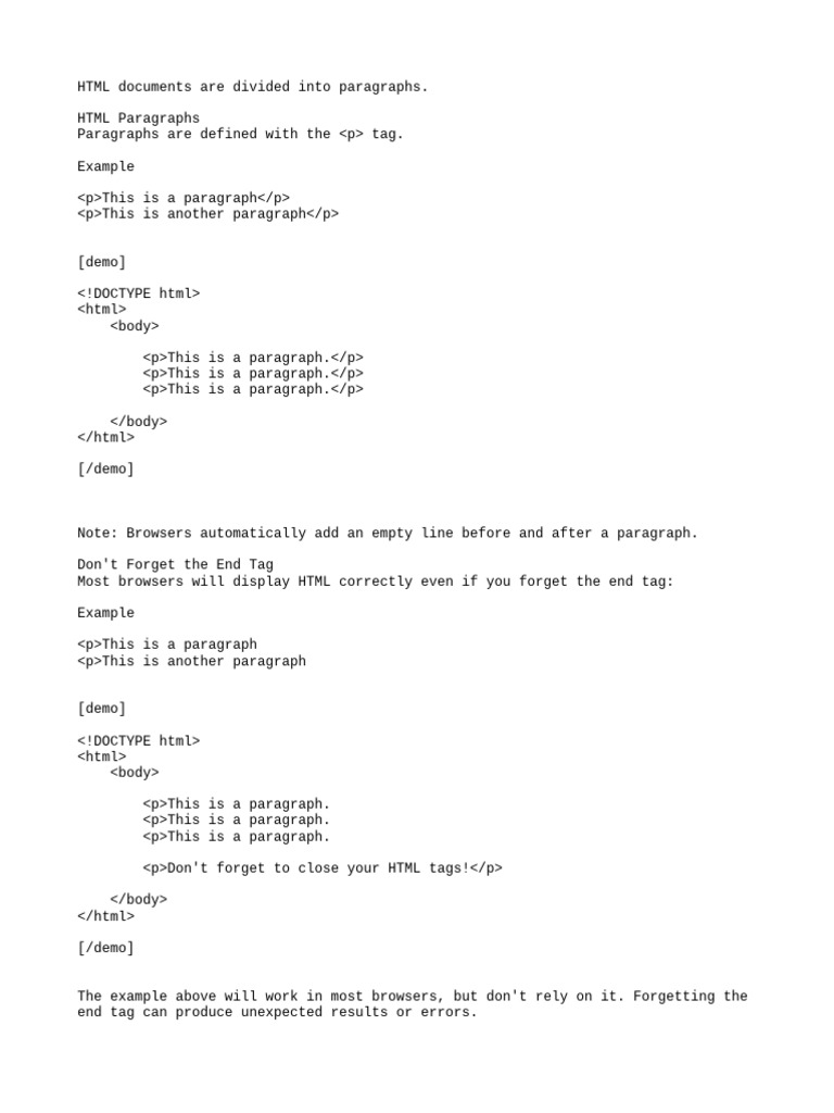 106.HTML Paragraphs | PDF