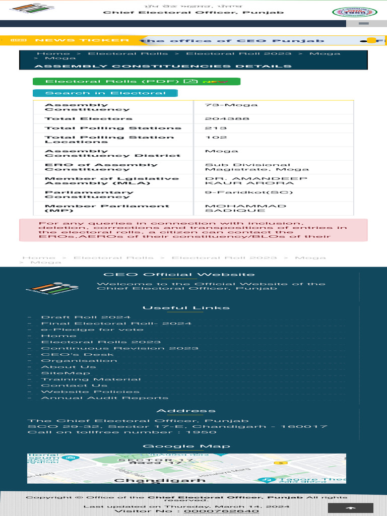 Moga Chief Electoral Officer, Punjab | PDF