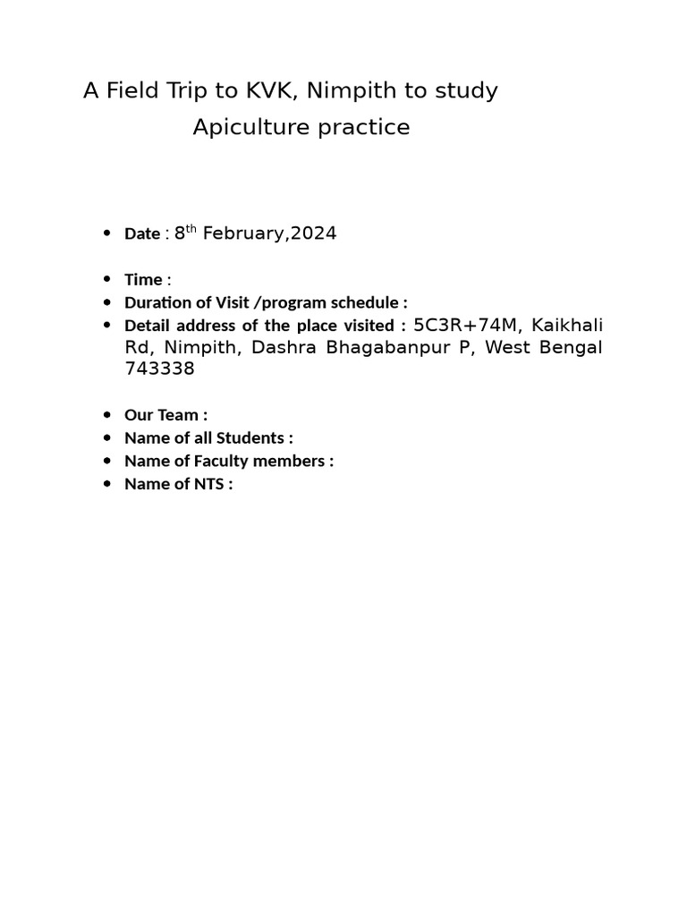 A Field Trip To KVK | PDF