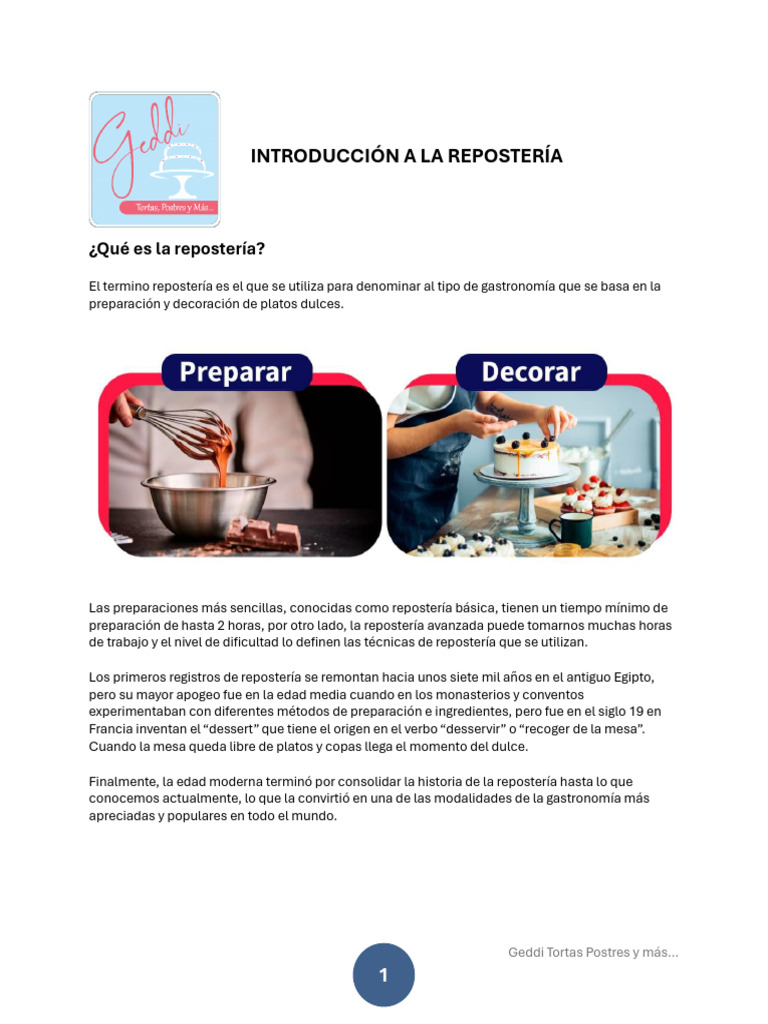 Introduccion a La Reposteria | PDF