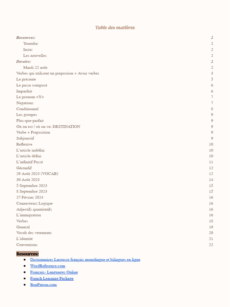 MYP French Notes (Phases 3-4) | PDF