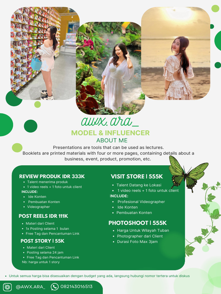 Model & Lifestyle Influencer Rate Card | PDF
