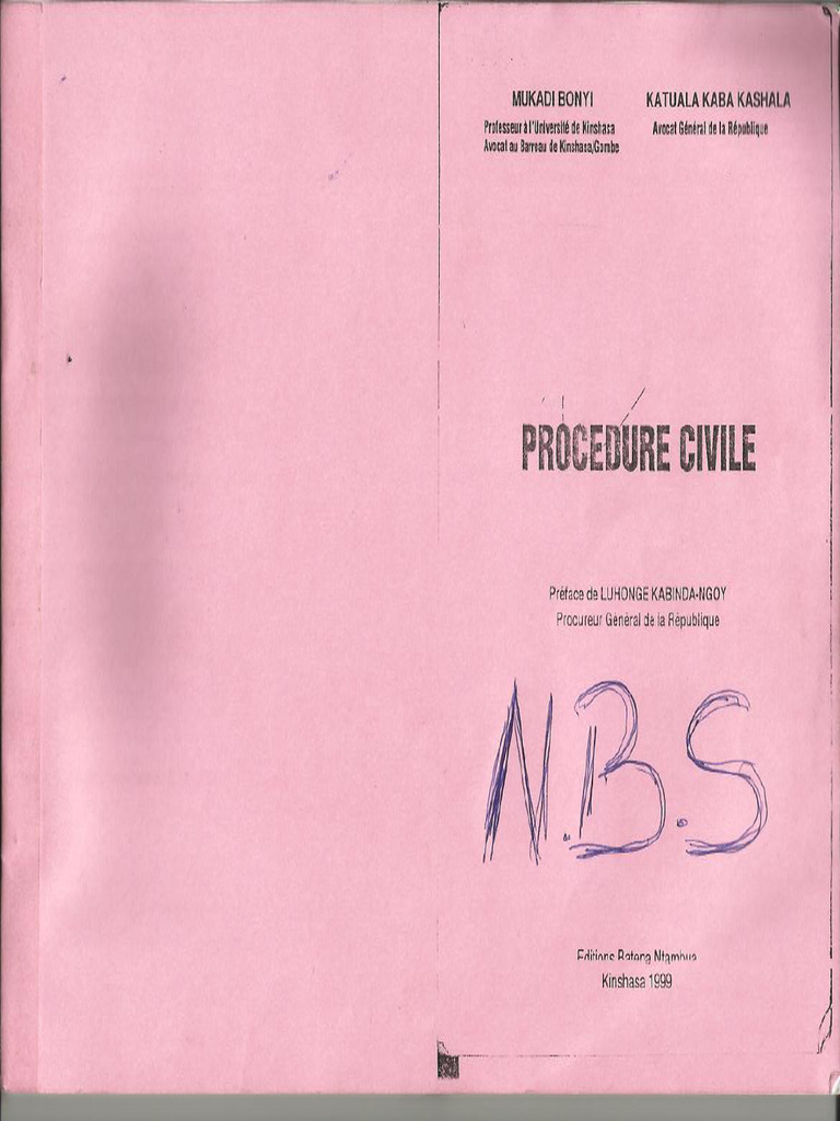 Cours de Procedure Civile Par Mukadi Boni | PDF