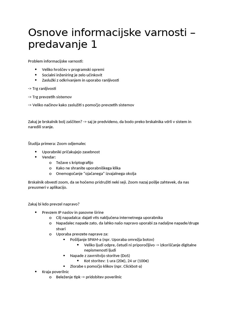 Predavanje 1 | PDF
