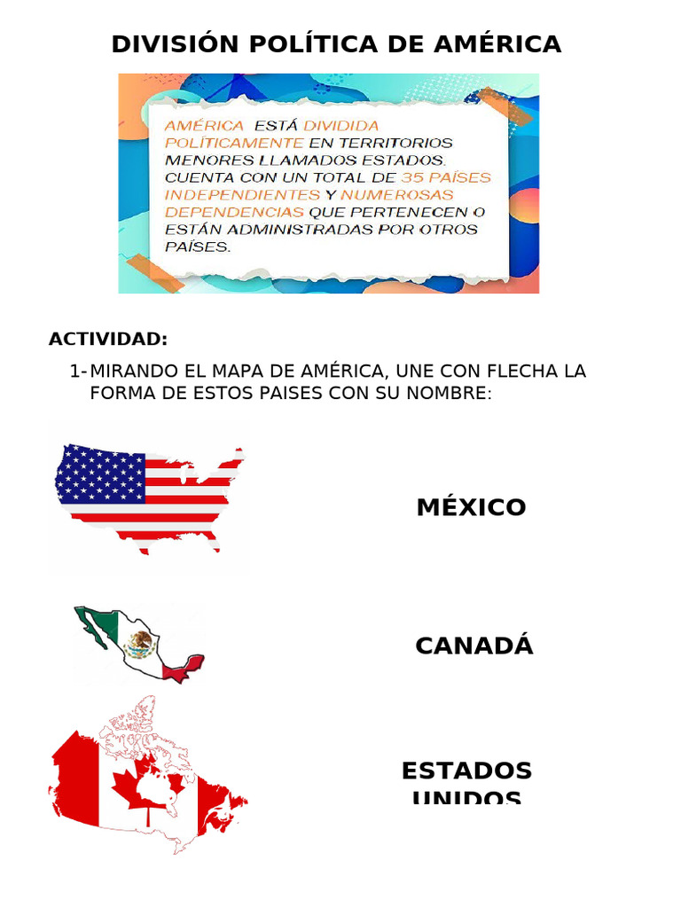 División Política de América y Capitales | PDF