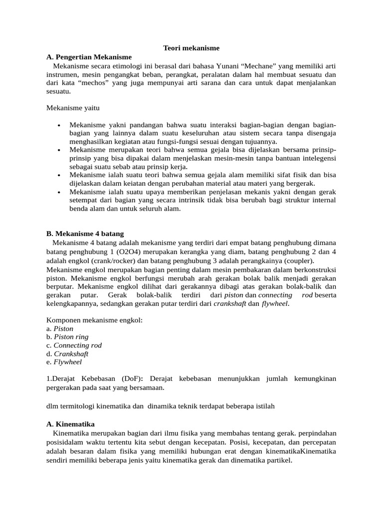 Catatan Mekanisme - Kindin - Fazlul Ikram (220750011) | PDF