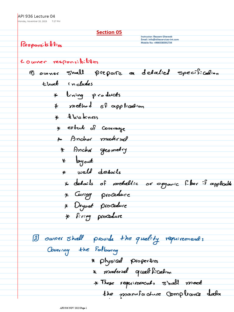 API 936 Lecture 04 | PDF