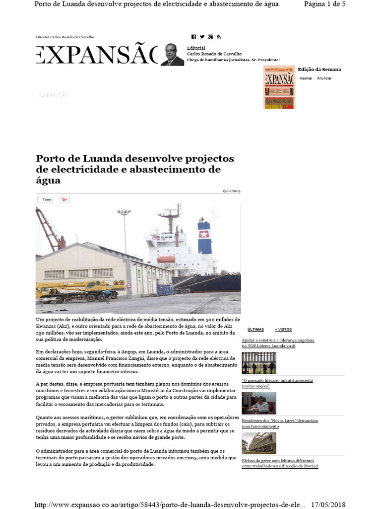 Porto de Luanda Desenvol | PDF