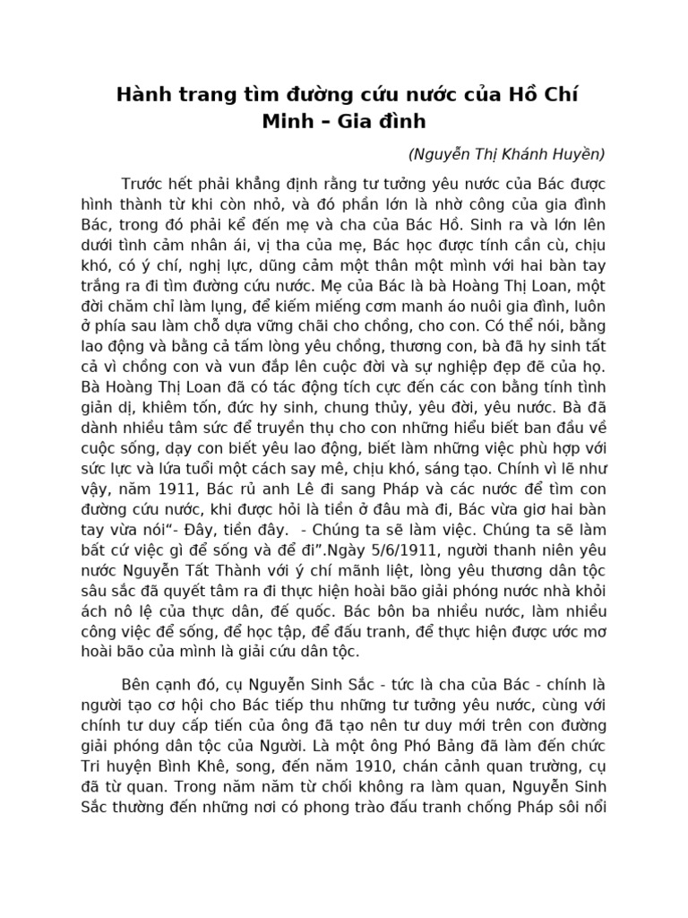 Hành Trang Tìm Đư NG C U Nư C - Gia Đình | PDF