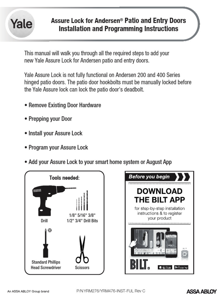 Yale Assure Lock - Install Guide | PDF