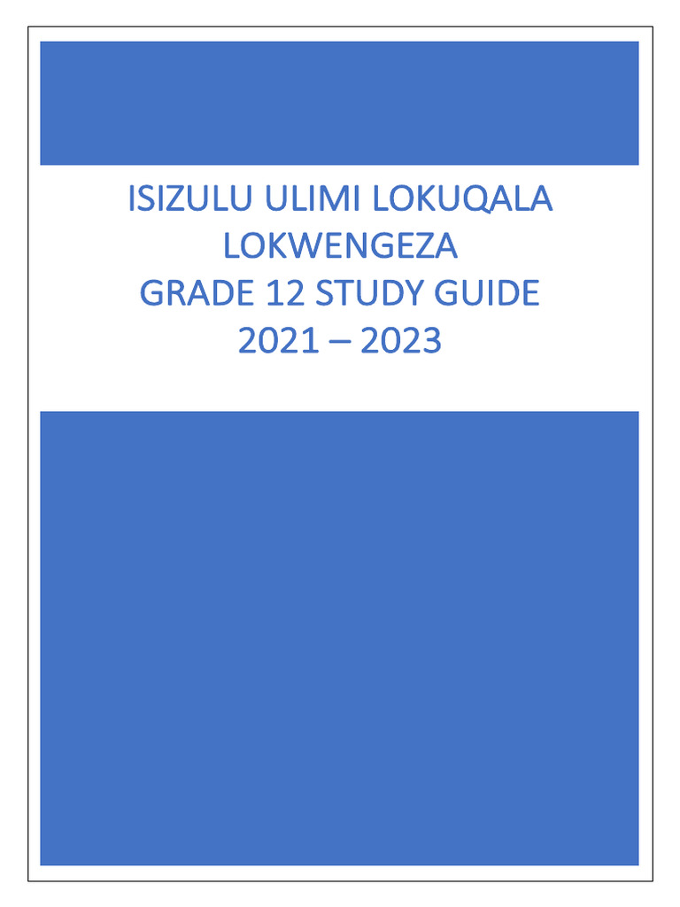 Grade 12 Isizulu Study Guide 2021-2023 | PDF