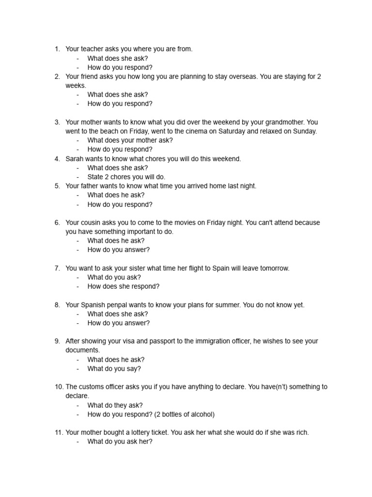 Situation Questions | PDF