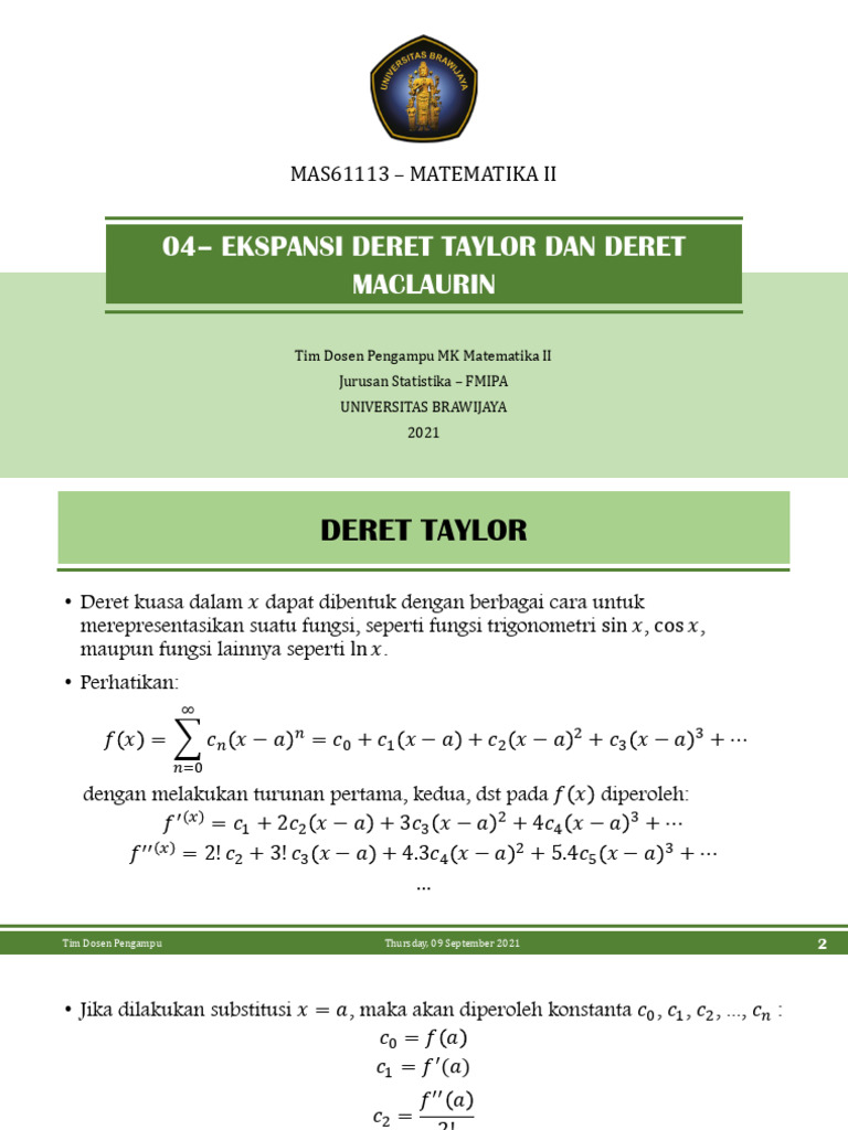 04-Ekspansi Deret Taylor Dan Deret Maclaurin | PDF