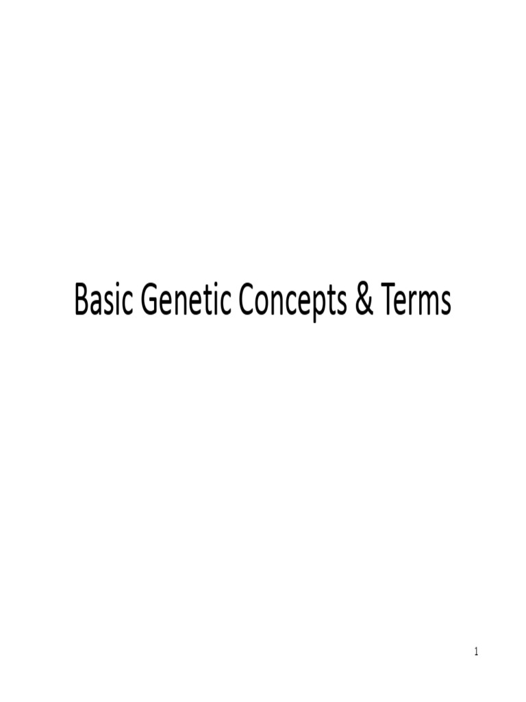 Basic Genetic Concepts & Terms | PDF