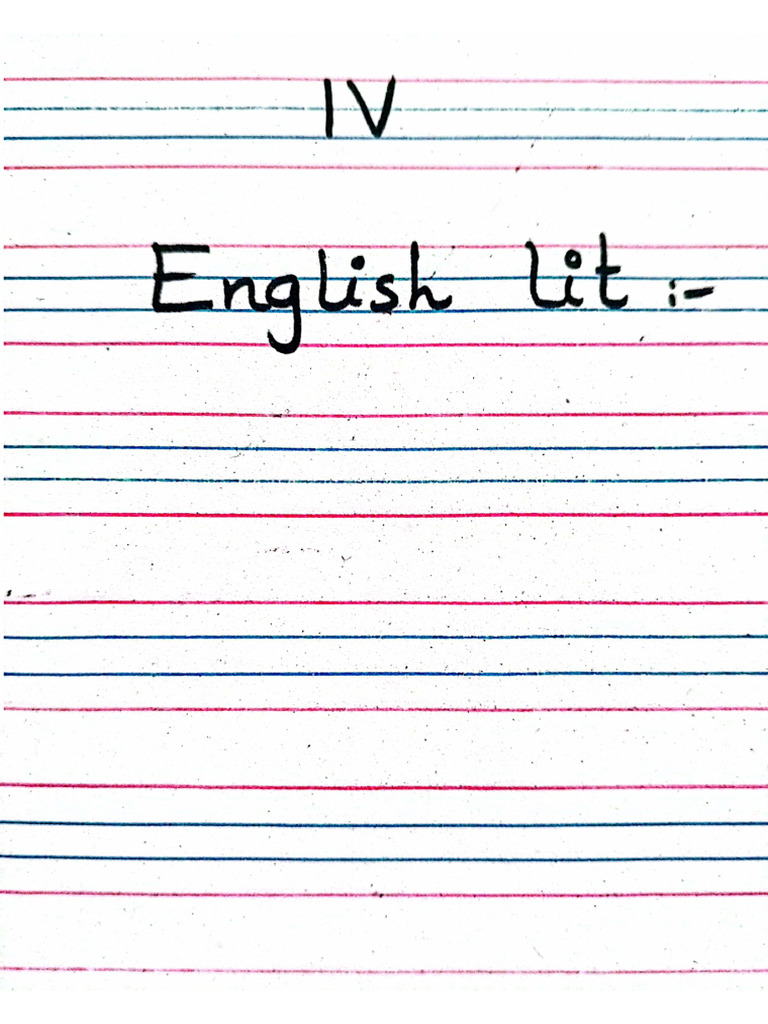 Class 4 English Lit | PDF