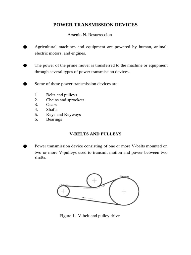 6 - Review Notes - POWER TRANSMISSION DEVICES | PDF