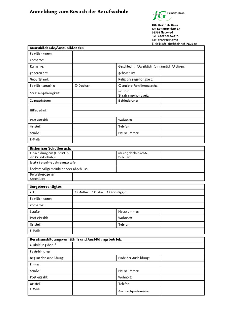 Anmeldung Bbs | PDF