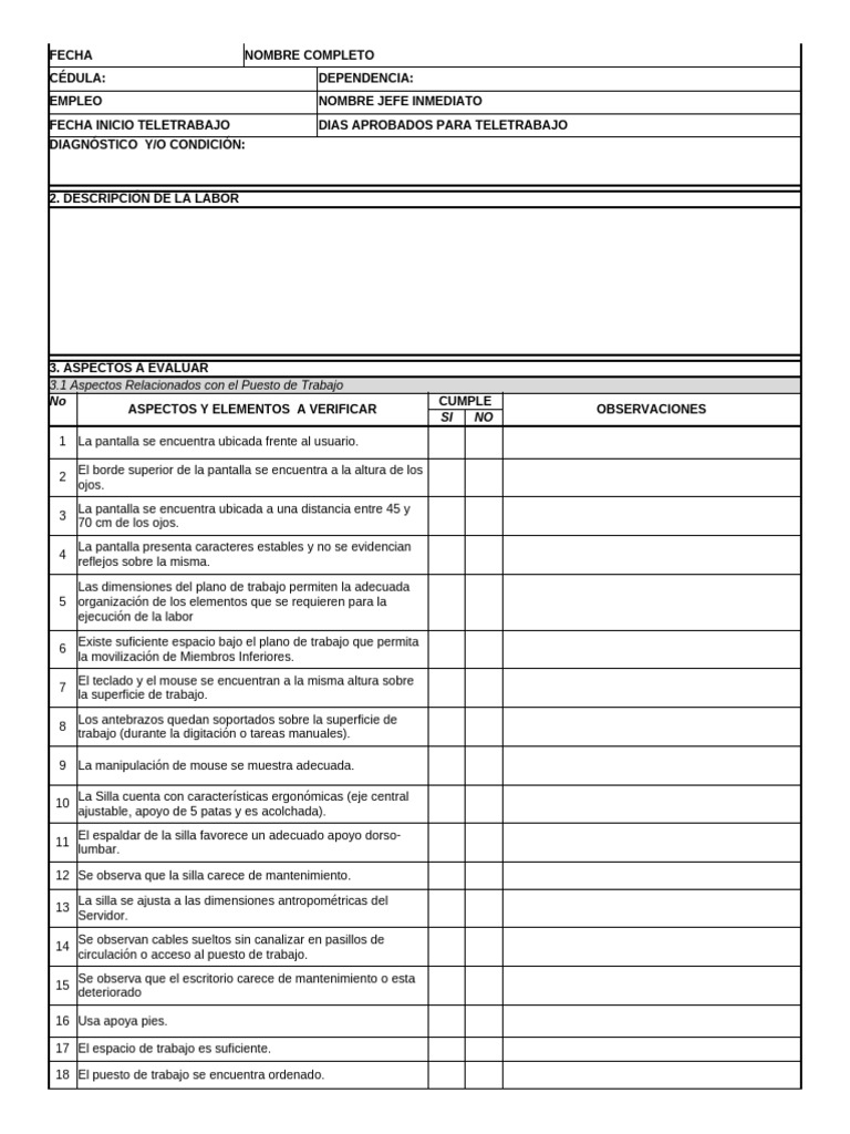 GT-PR20-FT02 Inspección Ergonomica | PDF