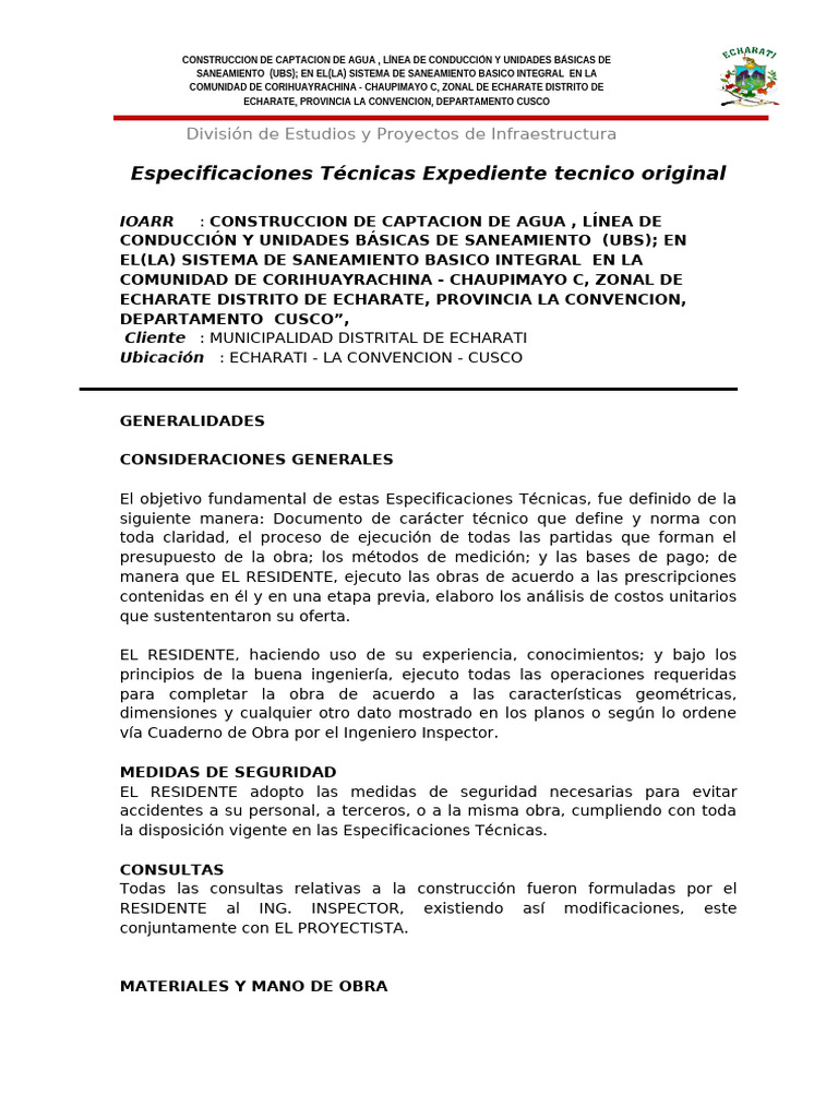 ET Expediente Tecnico Original | PDF