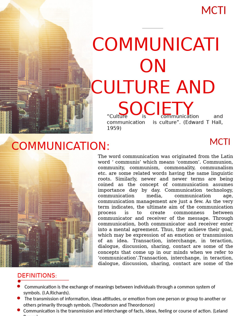 Community, Culture and Society | PDF | Communication | Society