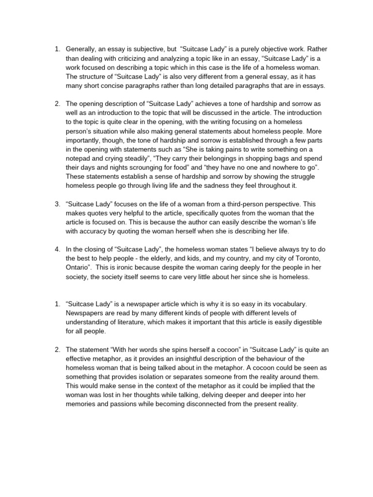 Suitcase Lady-Questions (Taqeef Akram, Ram Gobinath, Tamim Azimi,) | PDF