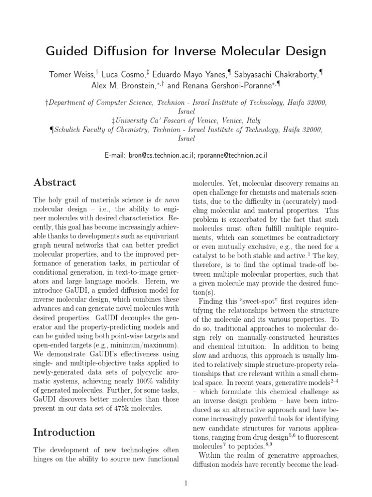 Guided Diffusion For Inverse Molecular Design | PDF