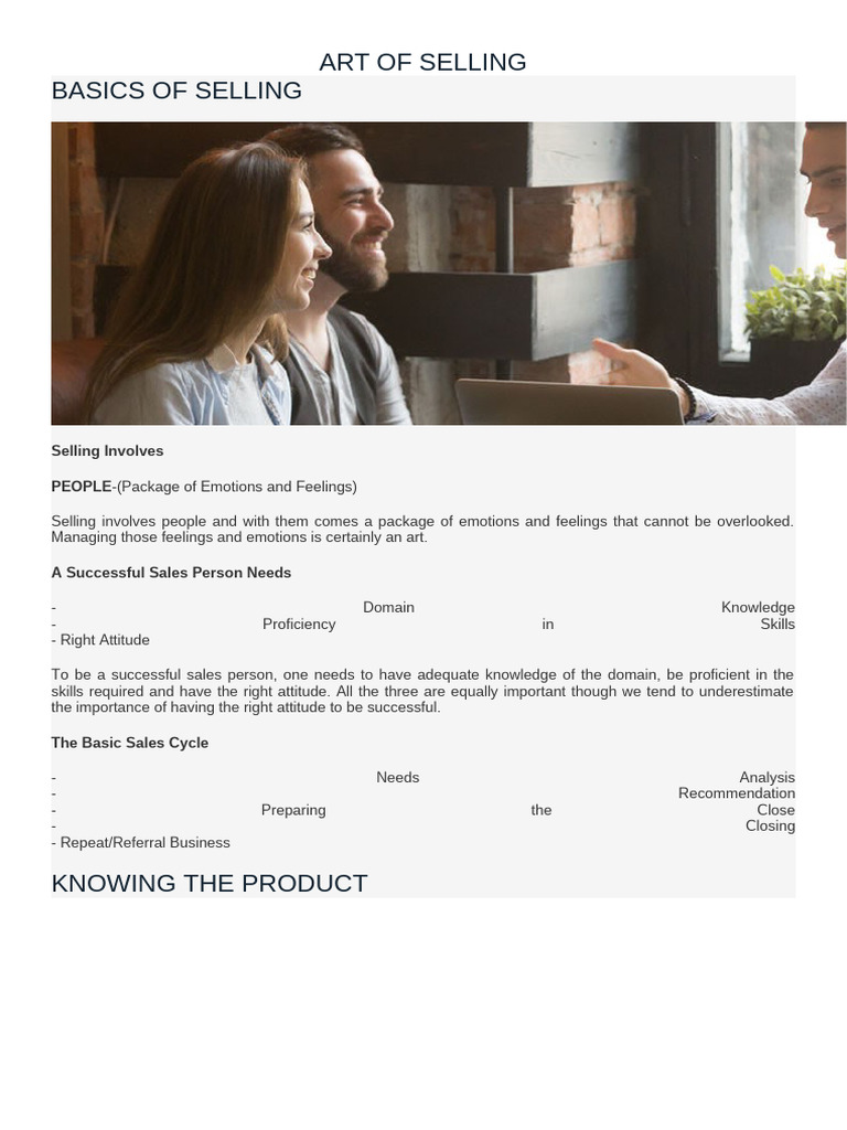 Tbo - Art of Selling | PDF