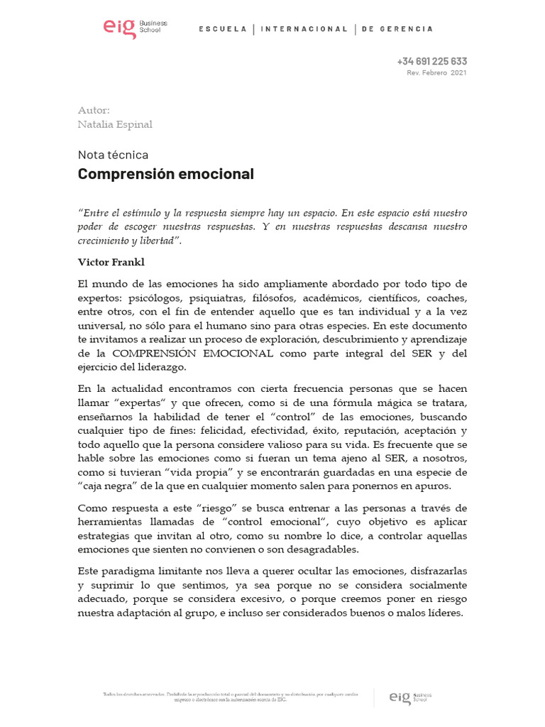 Comprensión Emocional en el Liderazgo | PDF | Las emociones | Aprendizaje