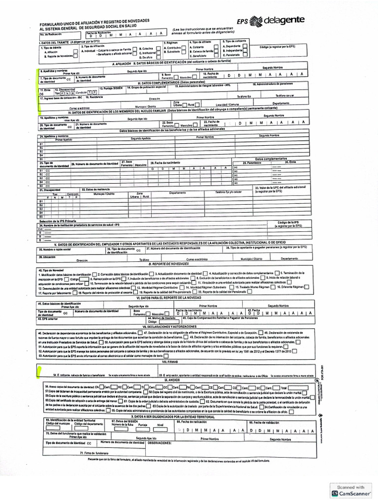 Formulario EPS | PDF