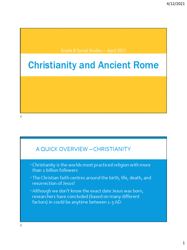 Christianity and Rome SLIDES | PDF