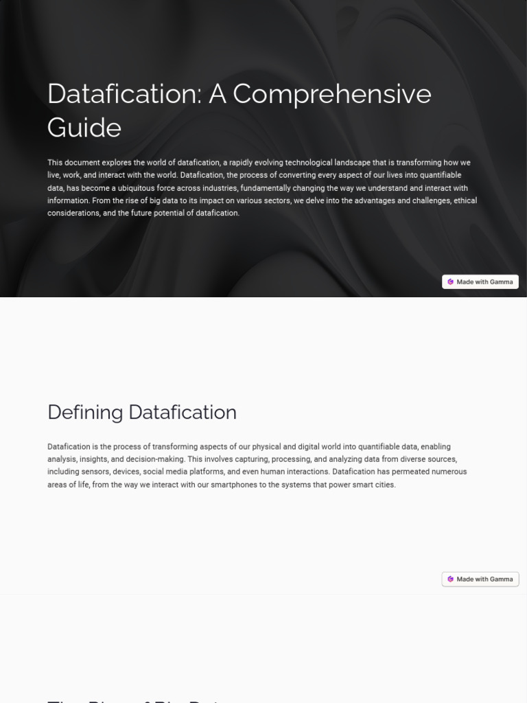 Datafication A Comprehensive Guide | PDF