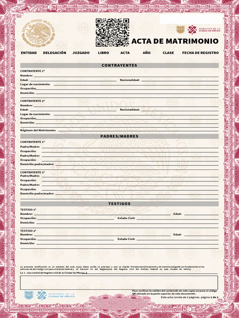 Acta de Matrimonio Tere y Toño | PDF