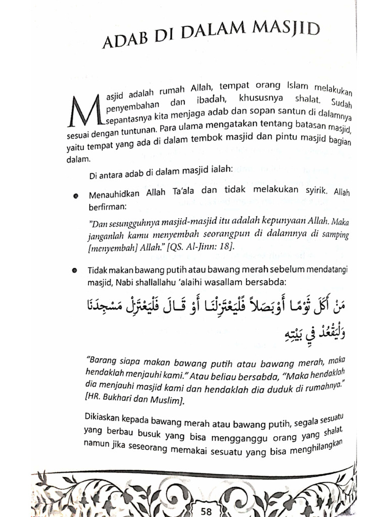 Adab Dalam Masjid | PDF